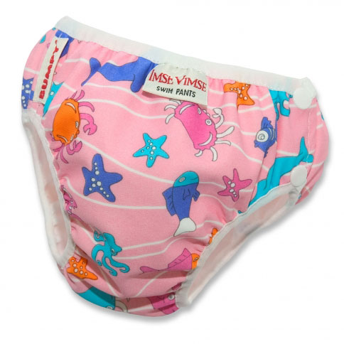 Imse Vimse - Imse Vimse Reusable Swim Diaper - Pink Fish - Swim Diapers